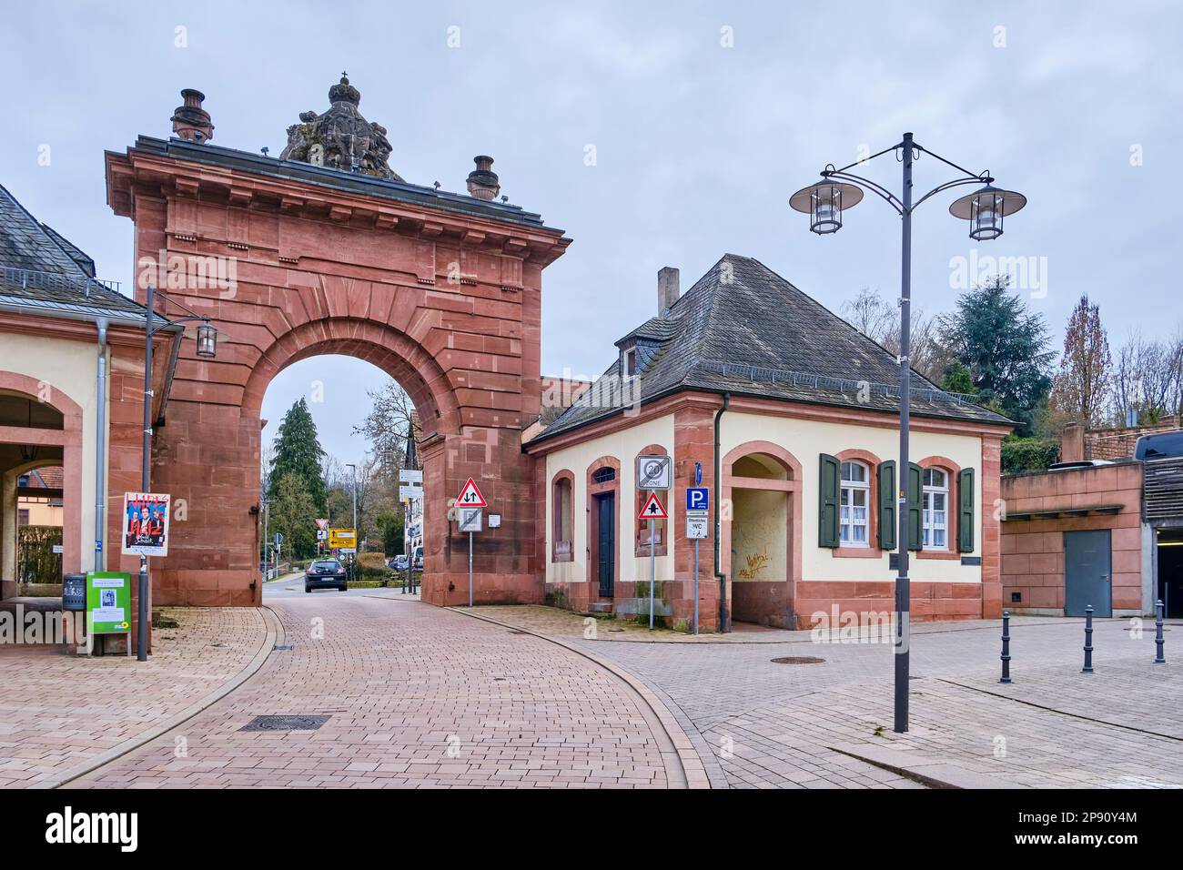 The Karlstor (Charles Gate), a Baroque town gate made of red sandstone ...