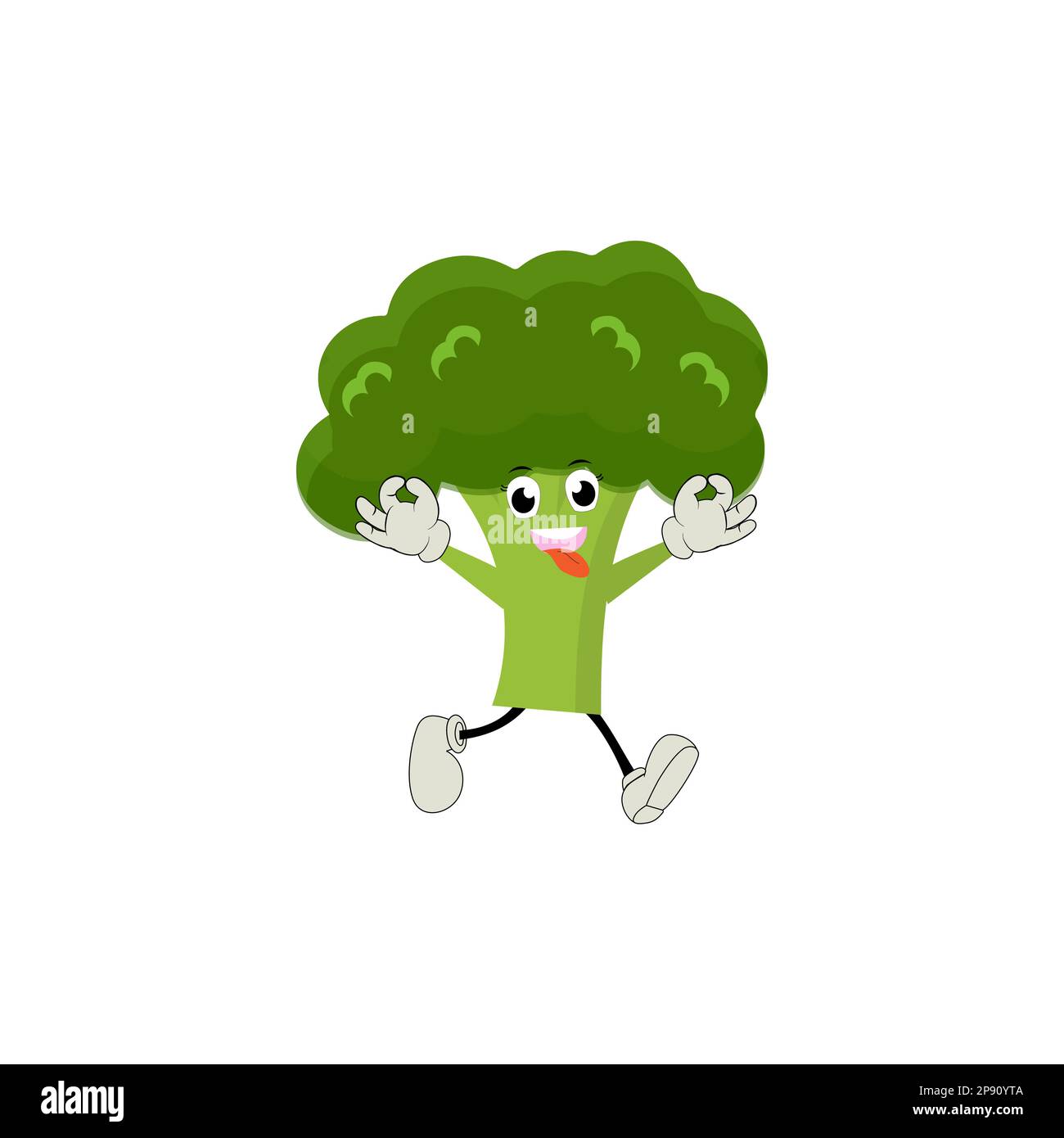 Broccoli mascot cartoon in vector. Cute happy smiling broccoli ...