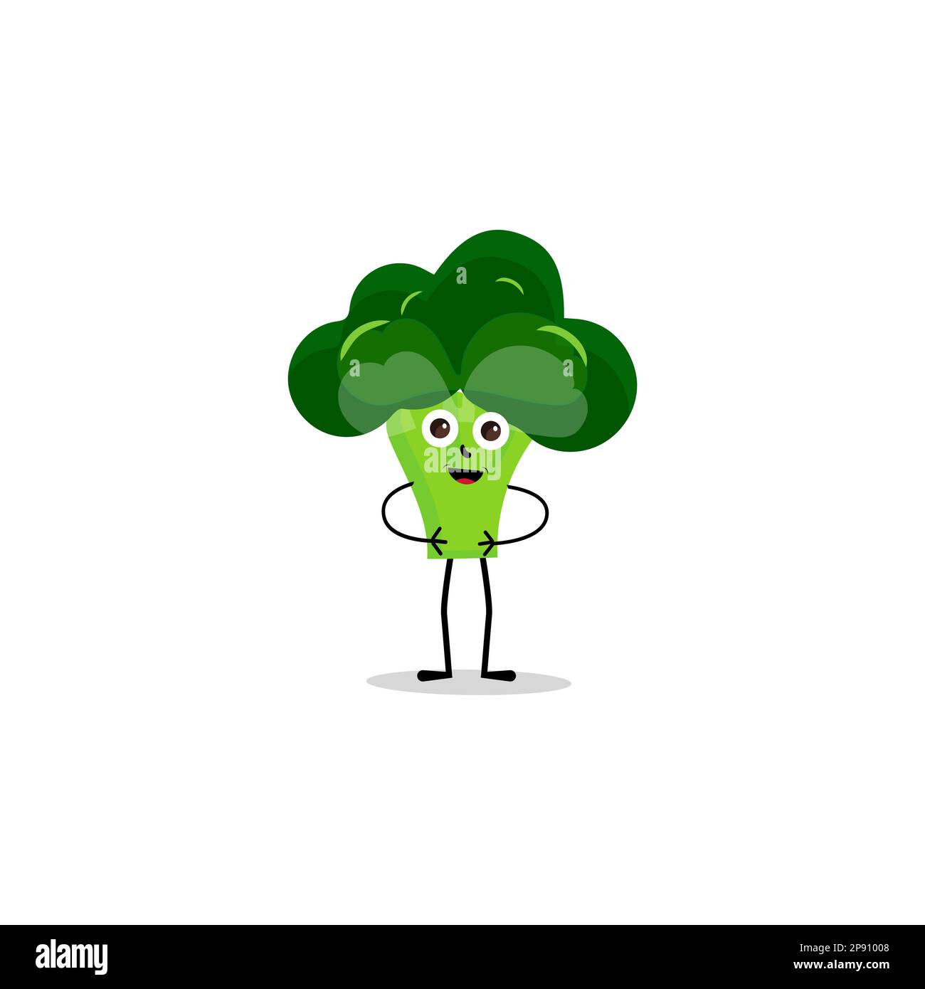 Broccoli mascot cartoon in vector. Cute happy smiling broccoli ...