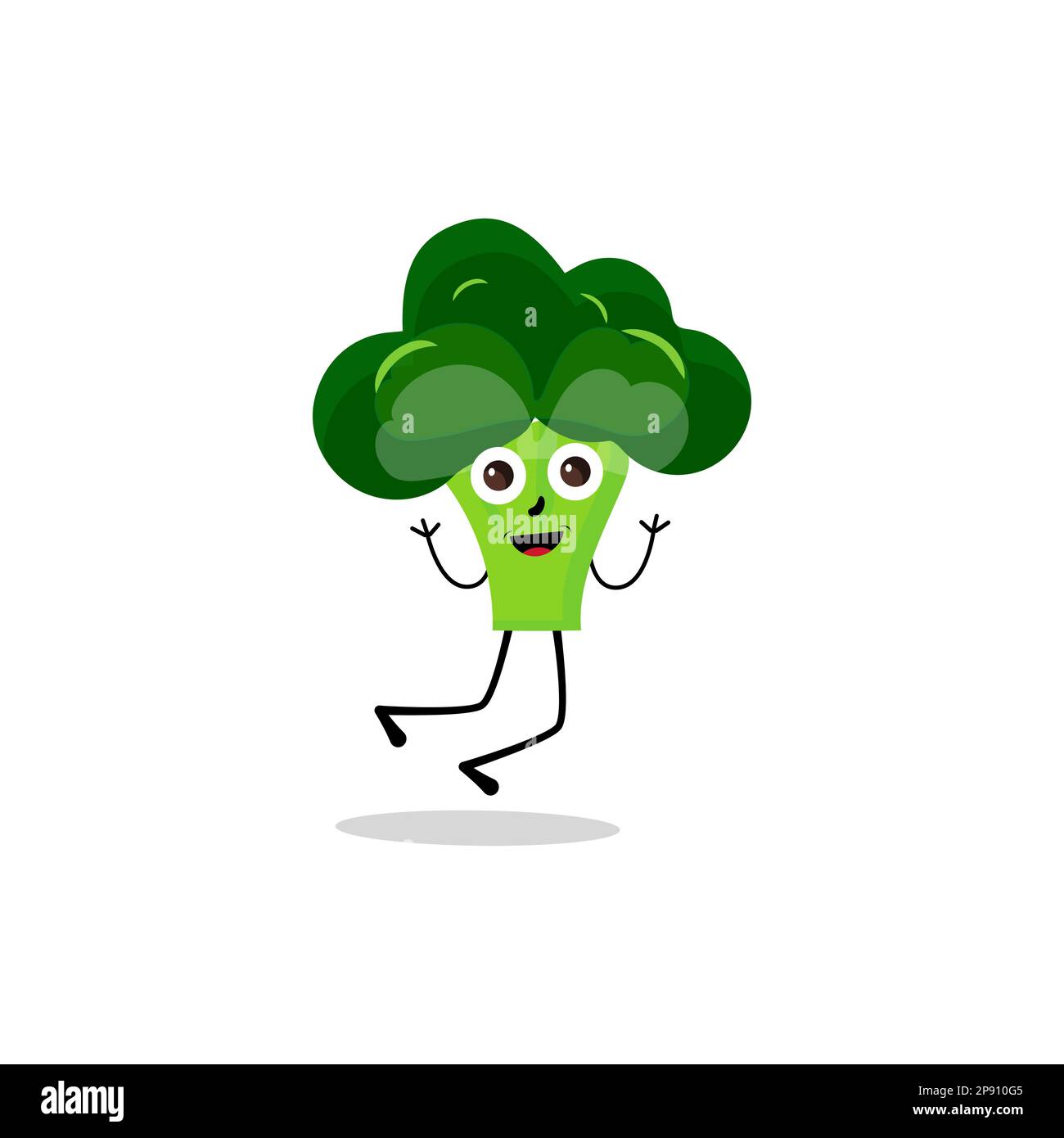 Broccoli mascot cartoon in vector. Cute happy smiling broccoli ...