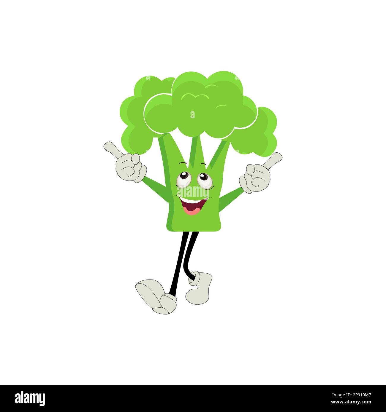 Broccoli mascot cartoon in vector. Cute happy smiling broccoli ...