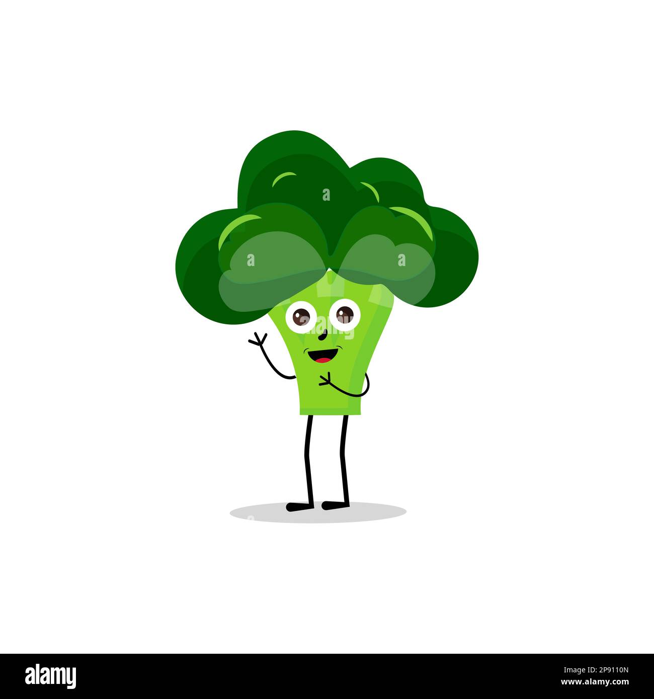 Broccoli mascot cartoon in vector. Cute happy smiling broccoli ...
