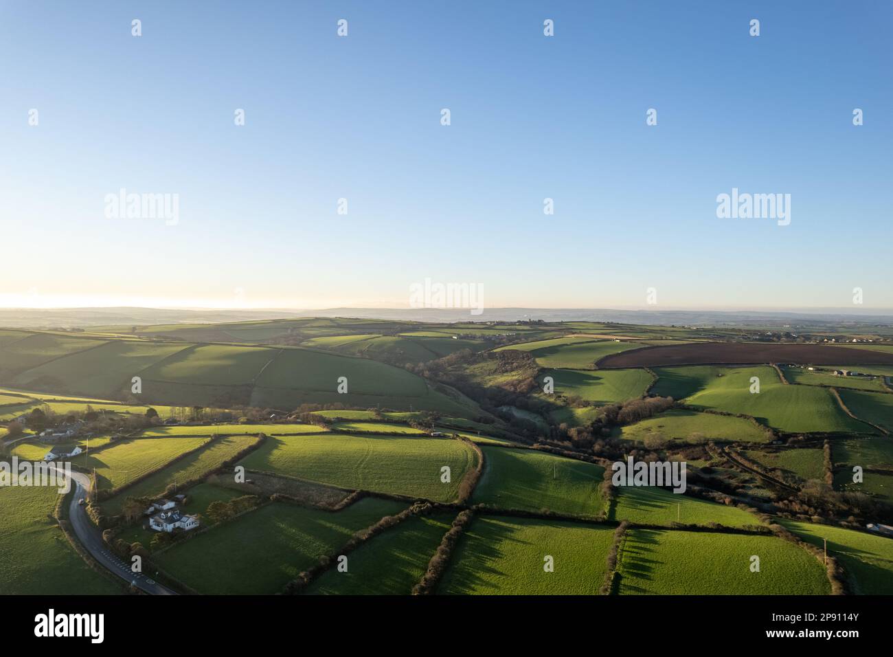 Rural Cornwall, Port Isaac, Cornwall, Drone Photo Stock Photo - Alamy