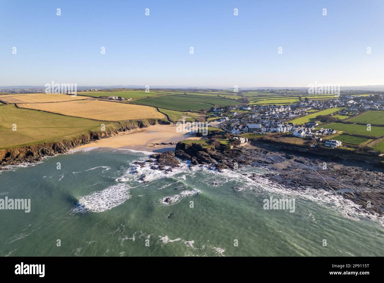 Aerial view port isaac cornwall hi-res stock photography and images - Alamy