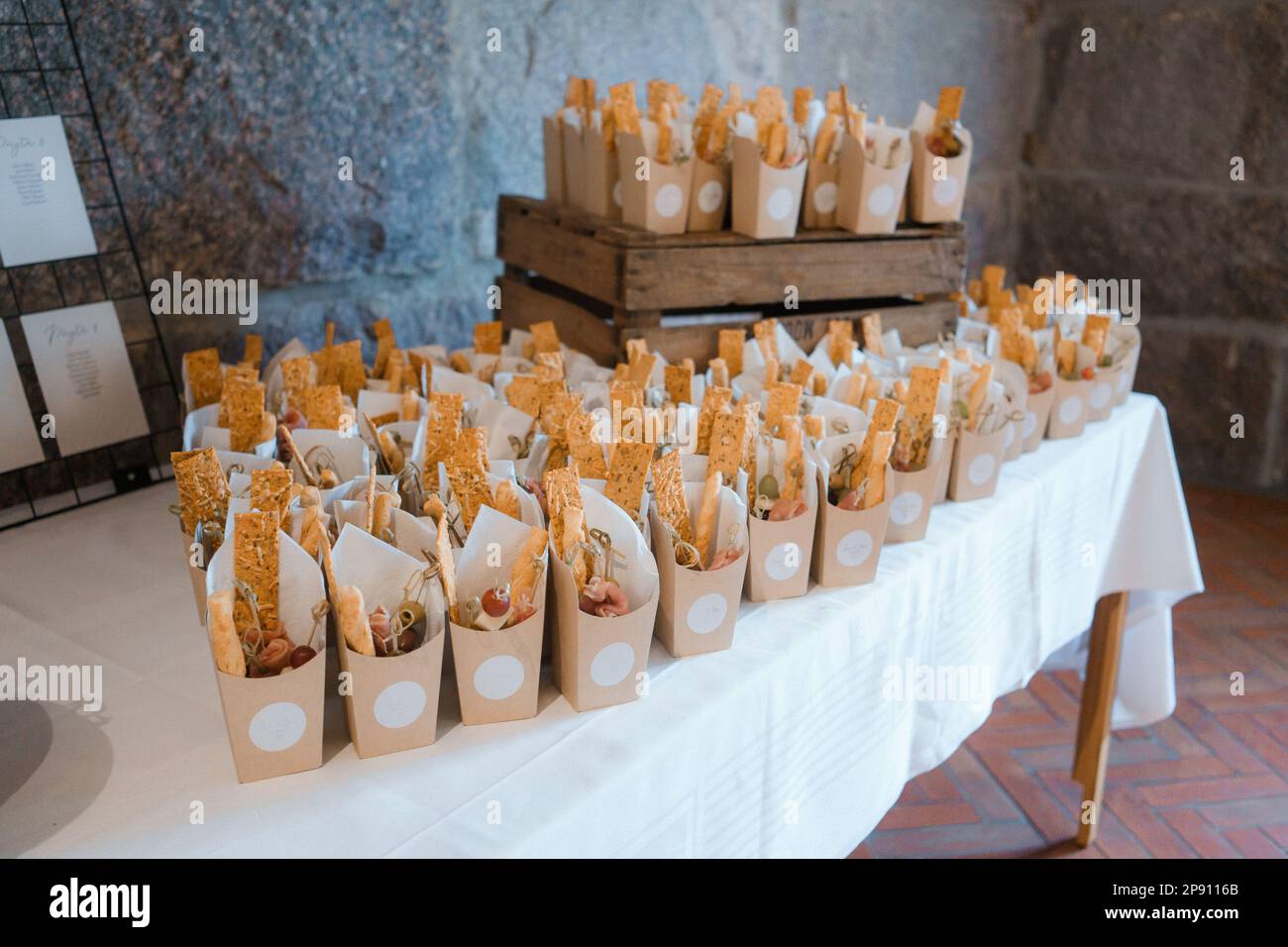 catering wedding buffet food indoor in luxury restaurant with bread ...