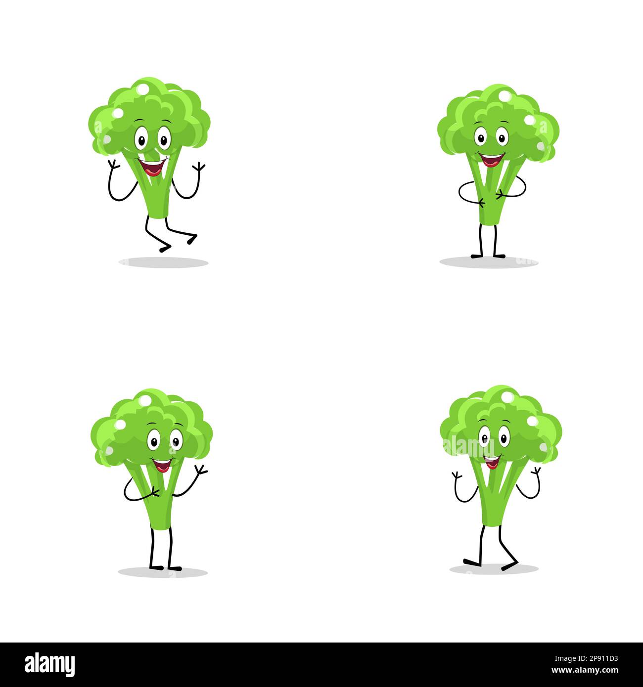 Broccoli mascot cartoon in vector. Cute happy smiling broccoli ...