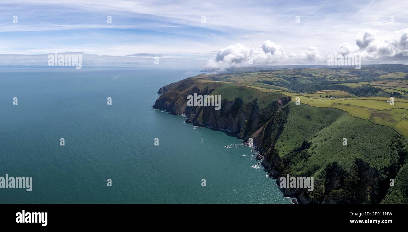 Ash Cove, North Devon Drone Aerial Panoramic Photo Stock Photo - Alamy