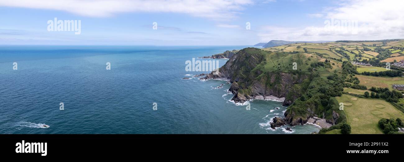 Ilfracombe Cliffs, North Devon Drone Aerial Panoramic Photo Stock Photo ...