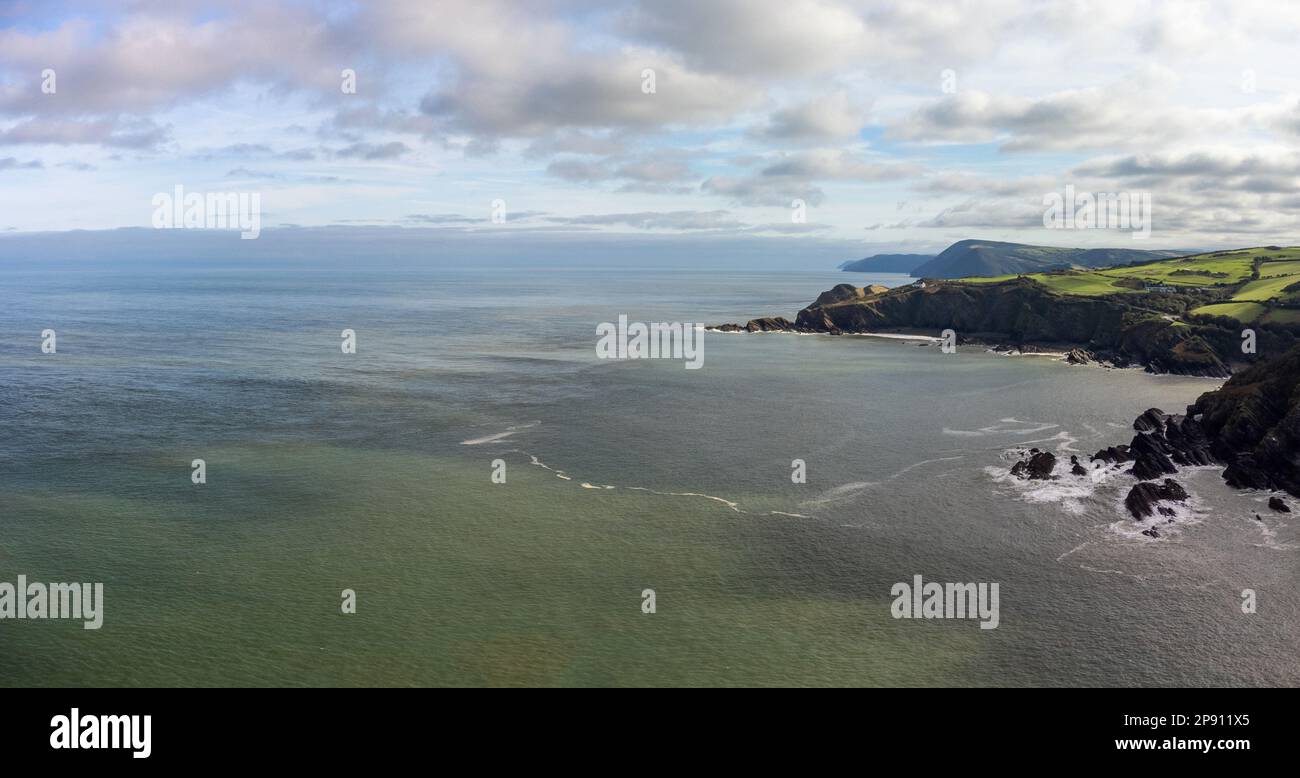 Ilfracombe Cliffs, North Devon Drone Aerial Panoramic Photo Stock Photo ...