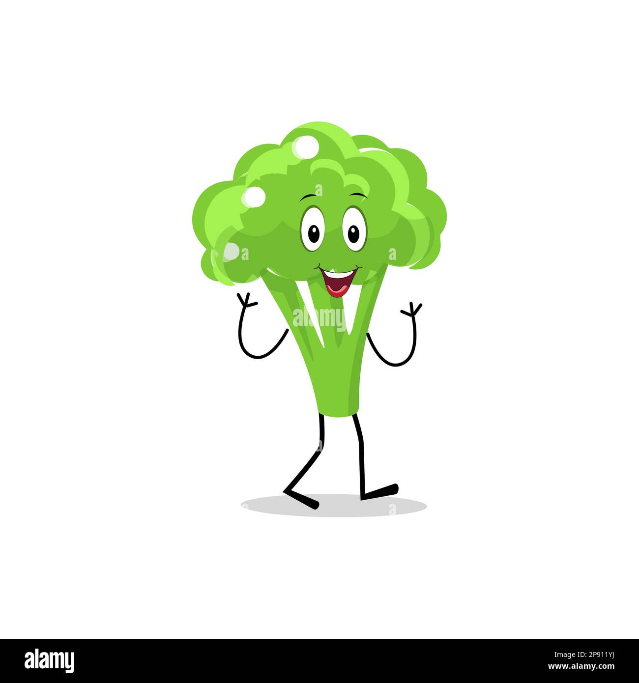 Broccoli mascot cartoon in vector. Cute happy smiling broccoli ...