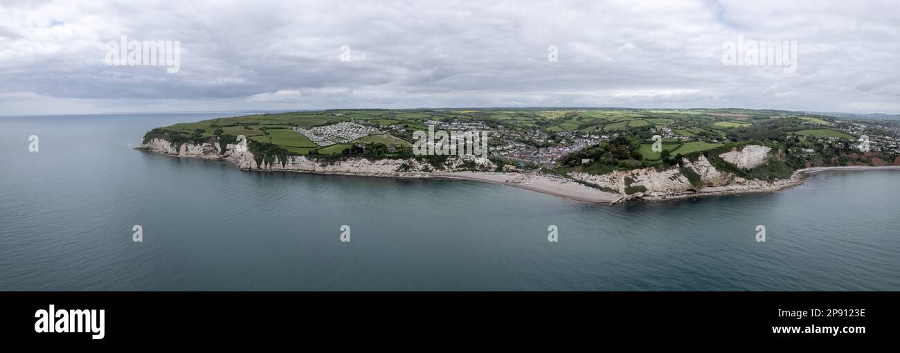 Beer, Devon - Drone Aerial Panoramic Photo Stock Photo - Alamy