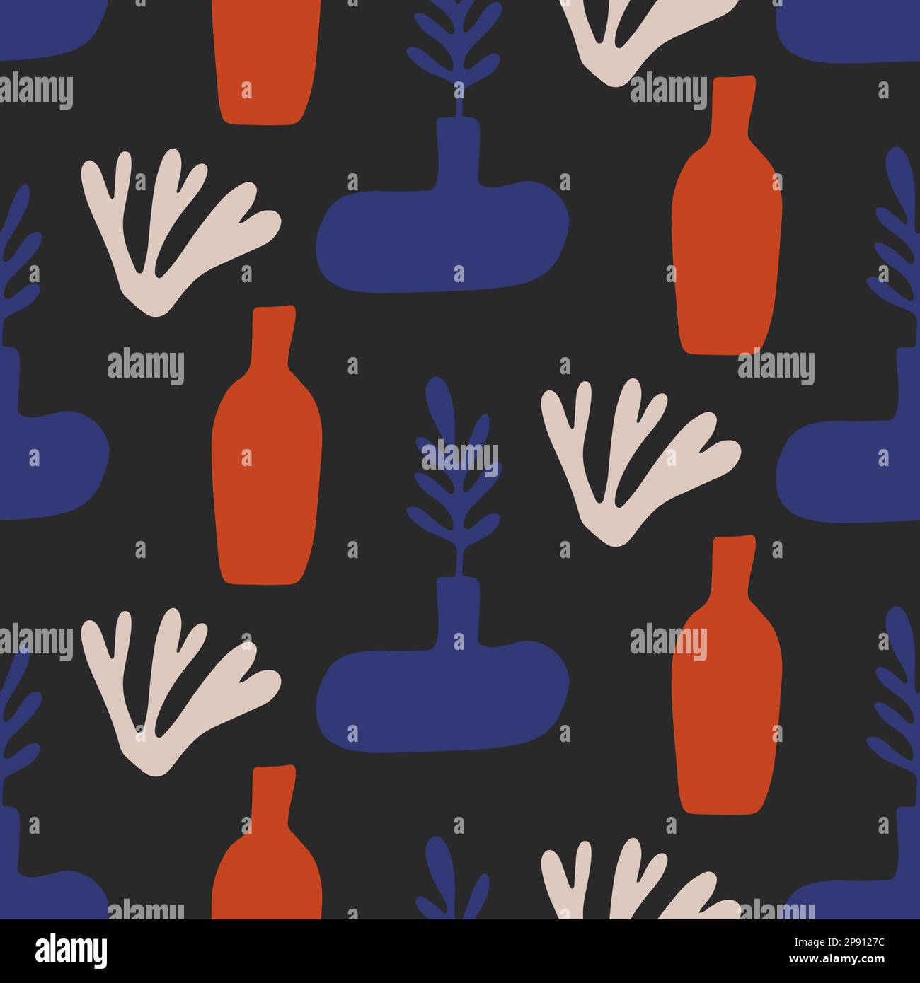 Floral organic shapes seamless pattern Stock Vector Image & Art - Alamy