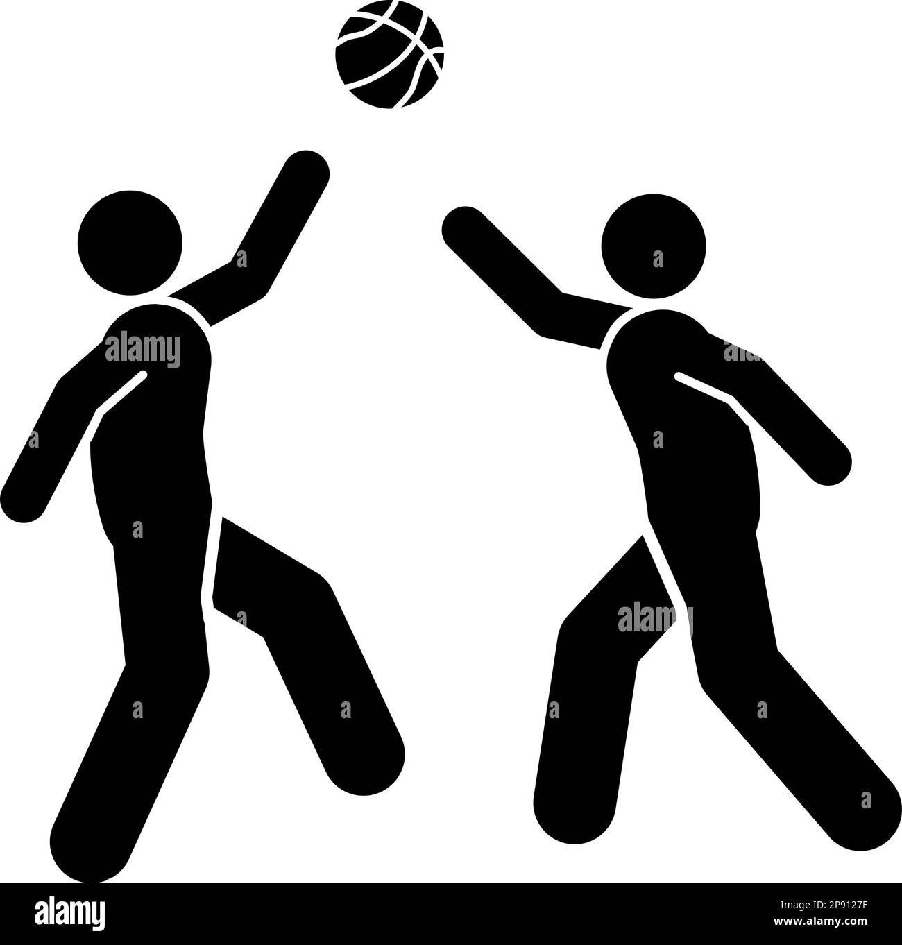 Basketball player black simple icon on white background. Vector ...