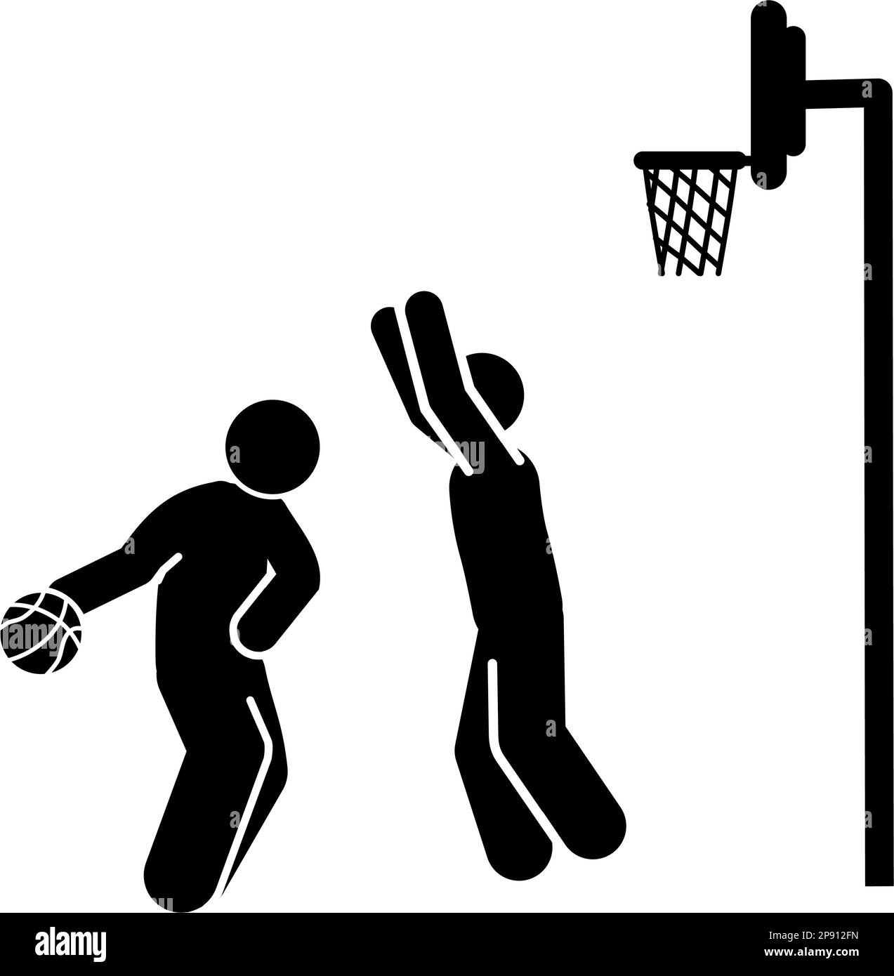 Basketball player black simple icon on white background. Vector ...