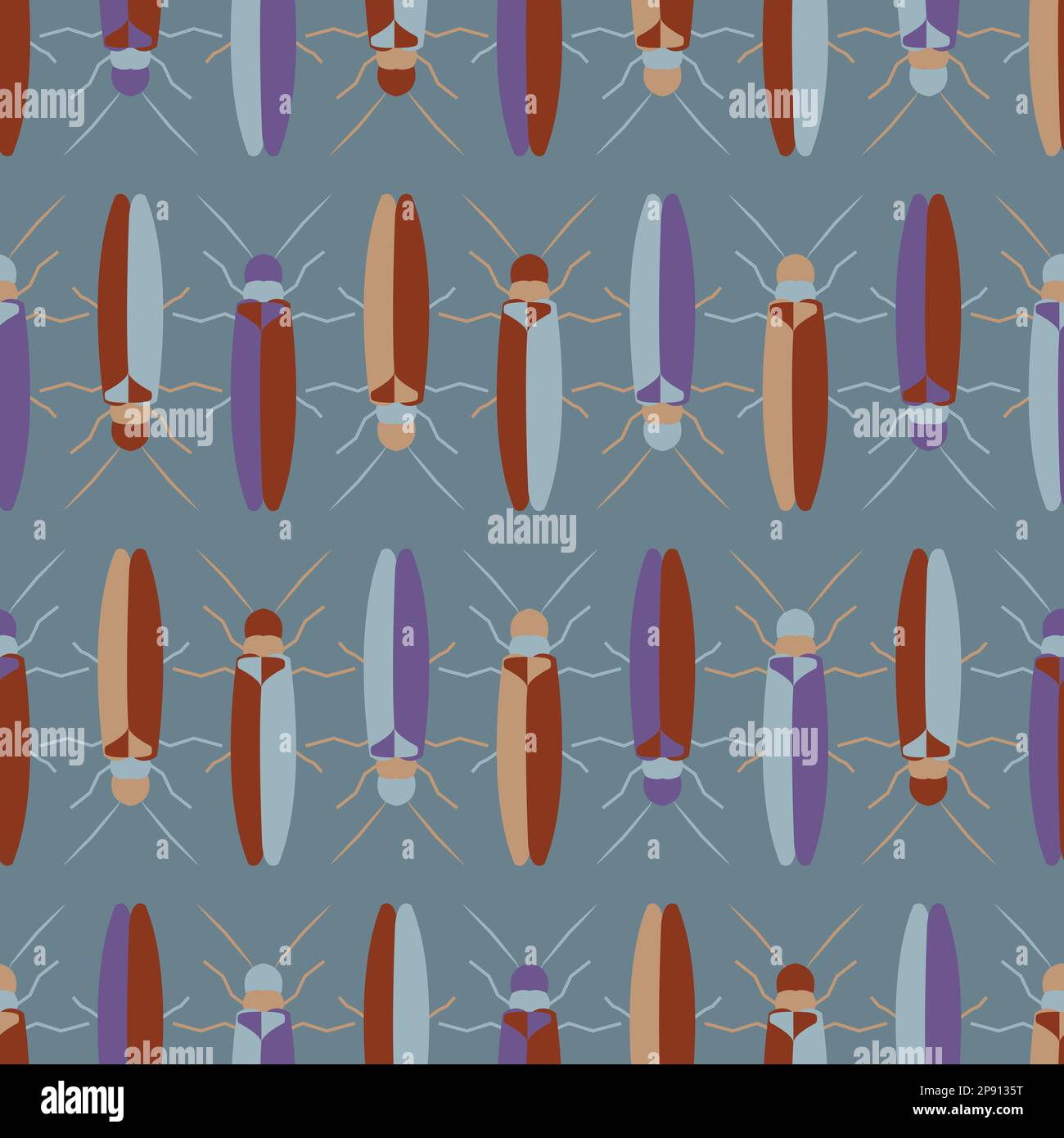Colorful seamless pattern with insects. Alderfly vector illustration ...