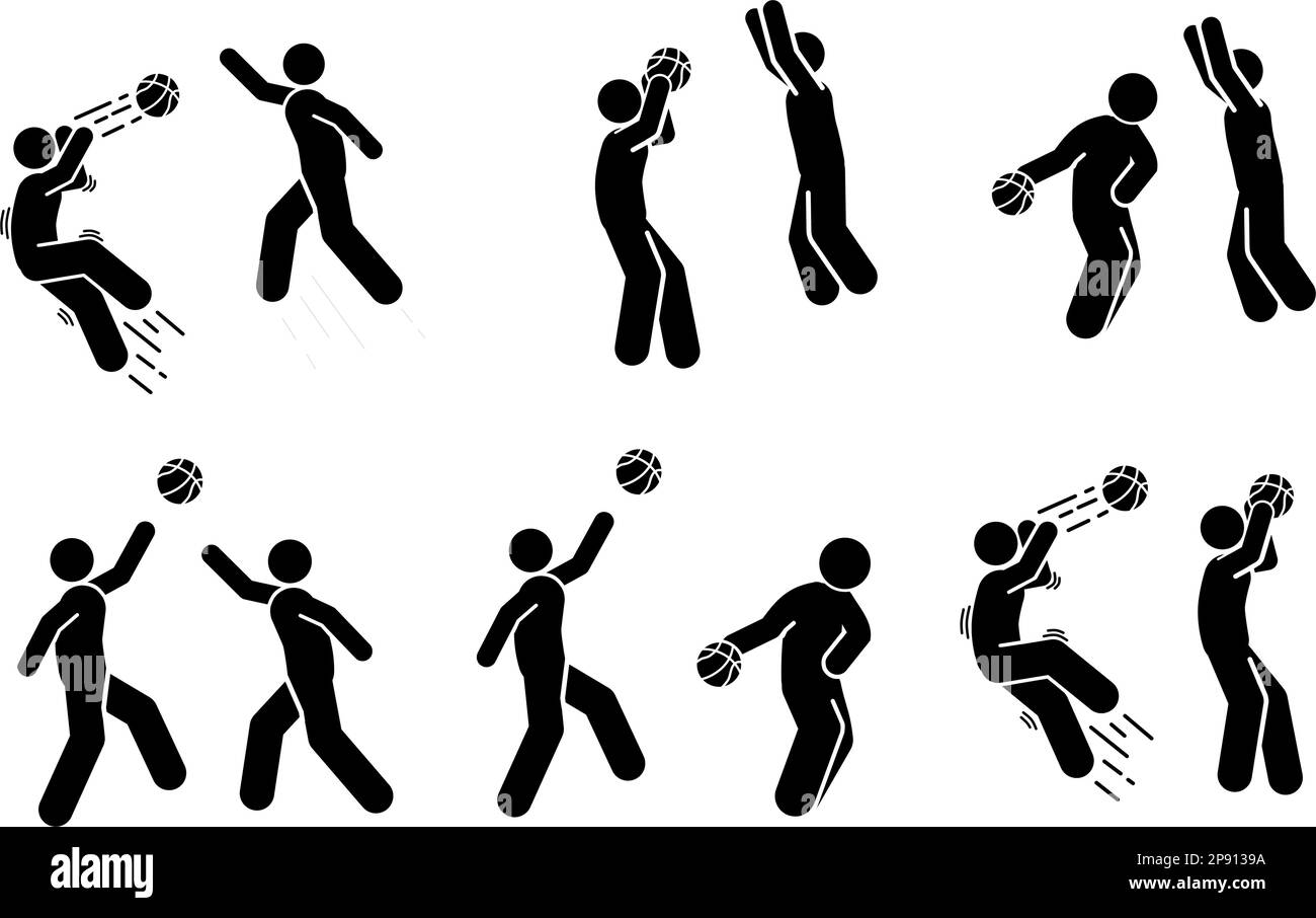 Basketball player black simple icon on white background. Vector ...