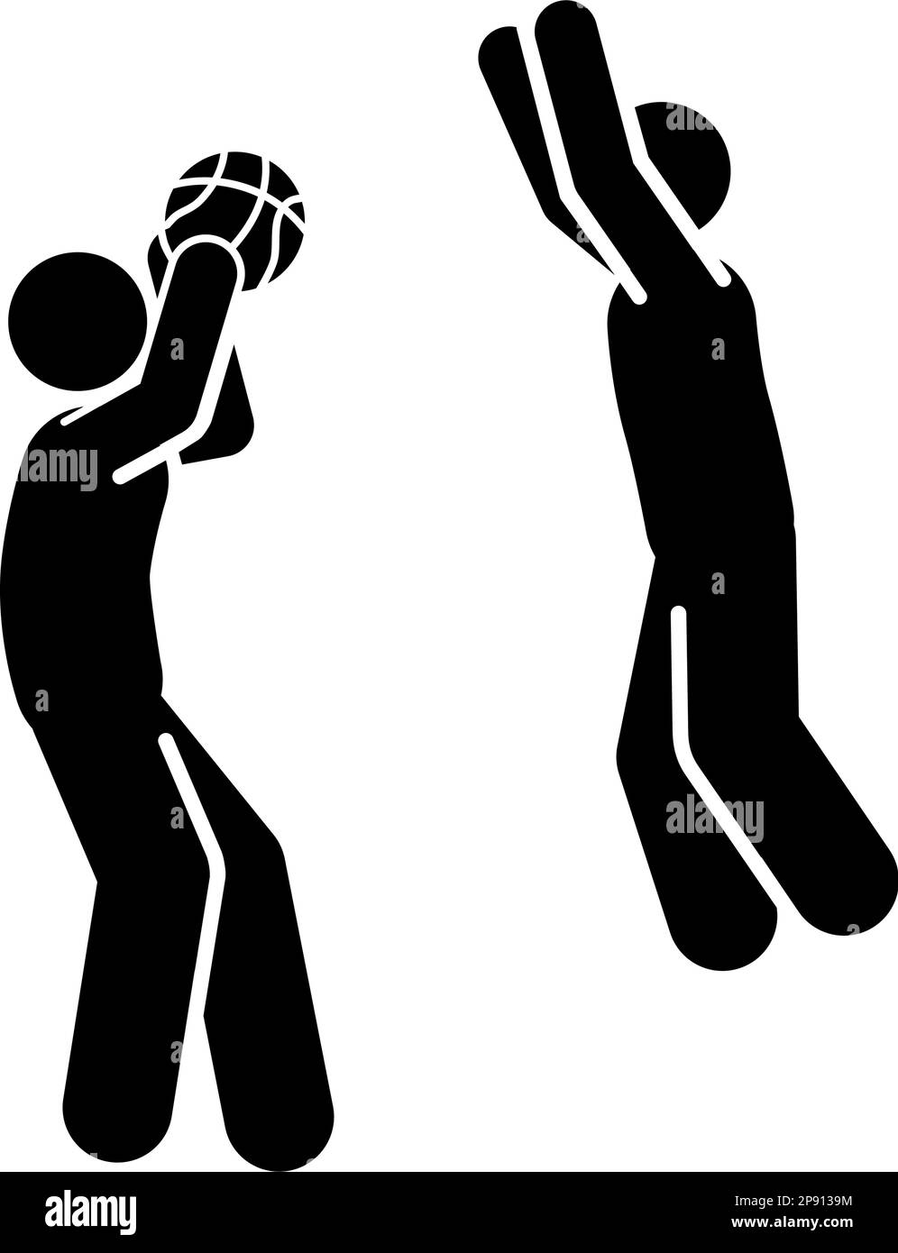 Basketball player black simple icon on white background. Vector ...