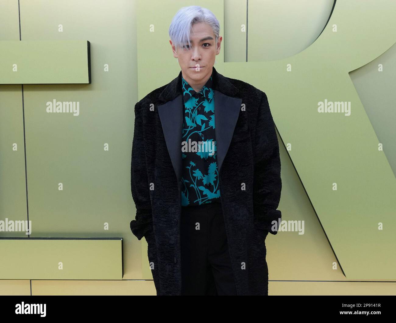Los Angeles, USA. 09th Mar, 2023. T.O.P. aka Choi Seung-Hyun arrives at the Versace FW23 Show ...