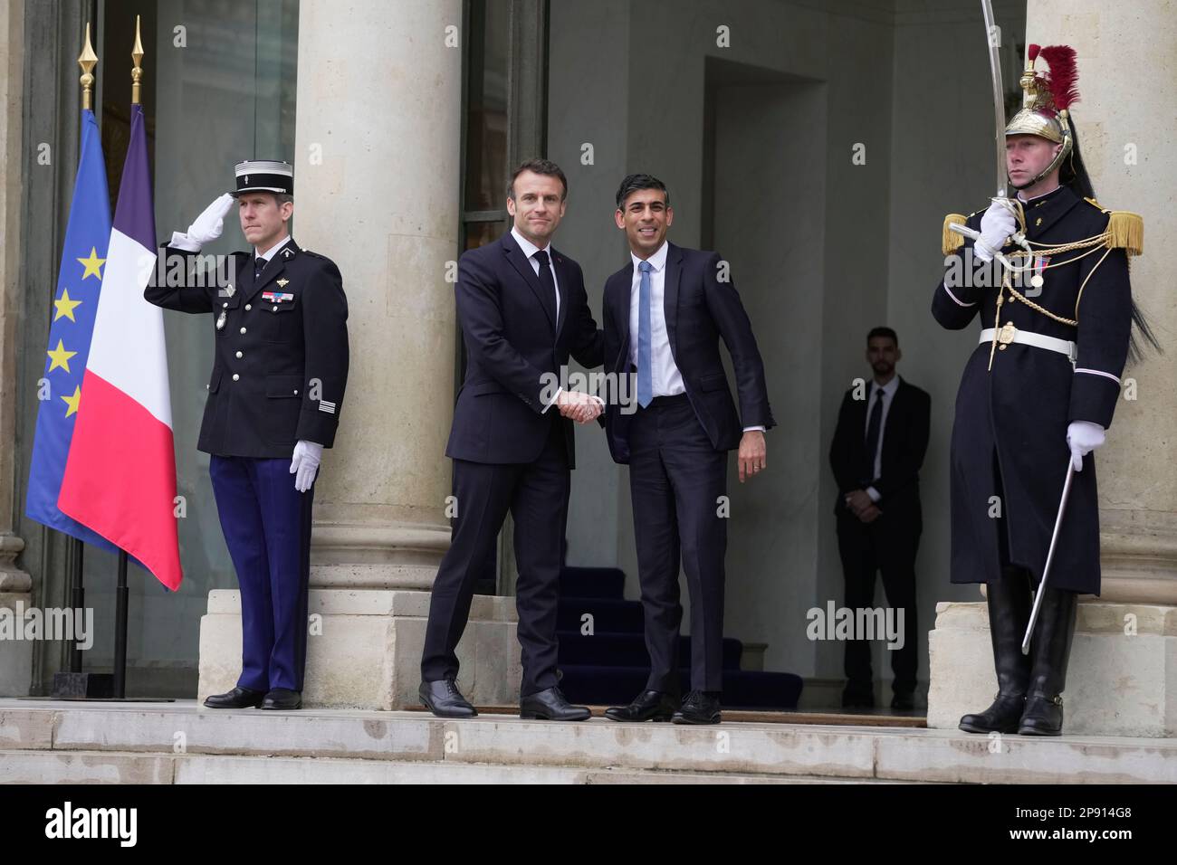 Prime Minister Rishi Sunak (second right) meets President of France ...