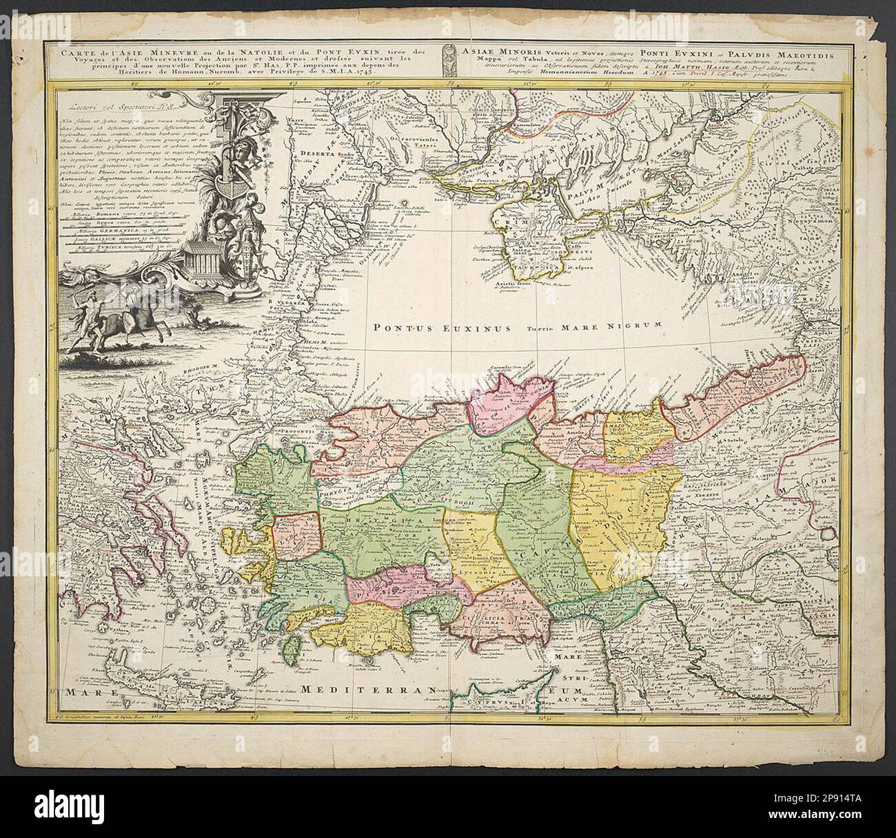 Map of Asia Minevre or Natolie and Pont Euxin 01 Stock Photo - Alamy