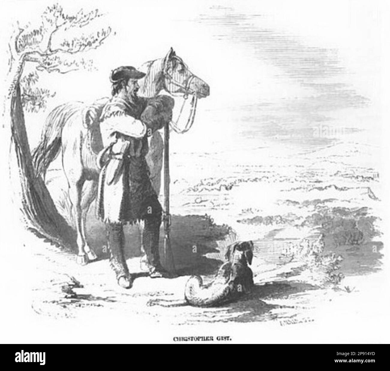 Explorer and surveyor Christopher Gist Stock Photo - Alamy
