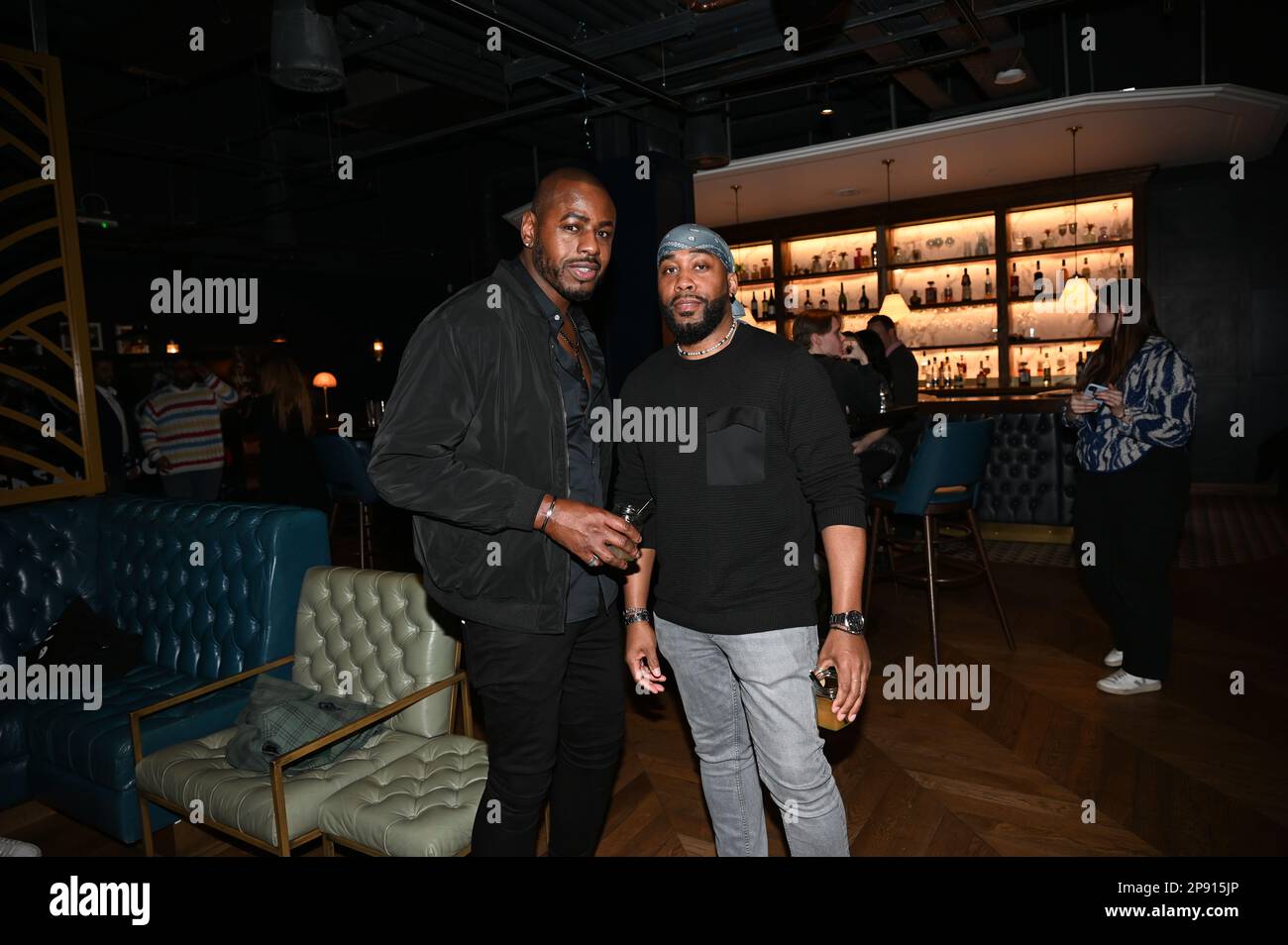 London, UK. 9th March 2023. Ben Ofoedu and MN8 Singer Kule T attends ...
