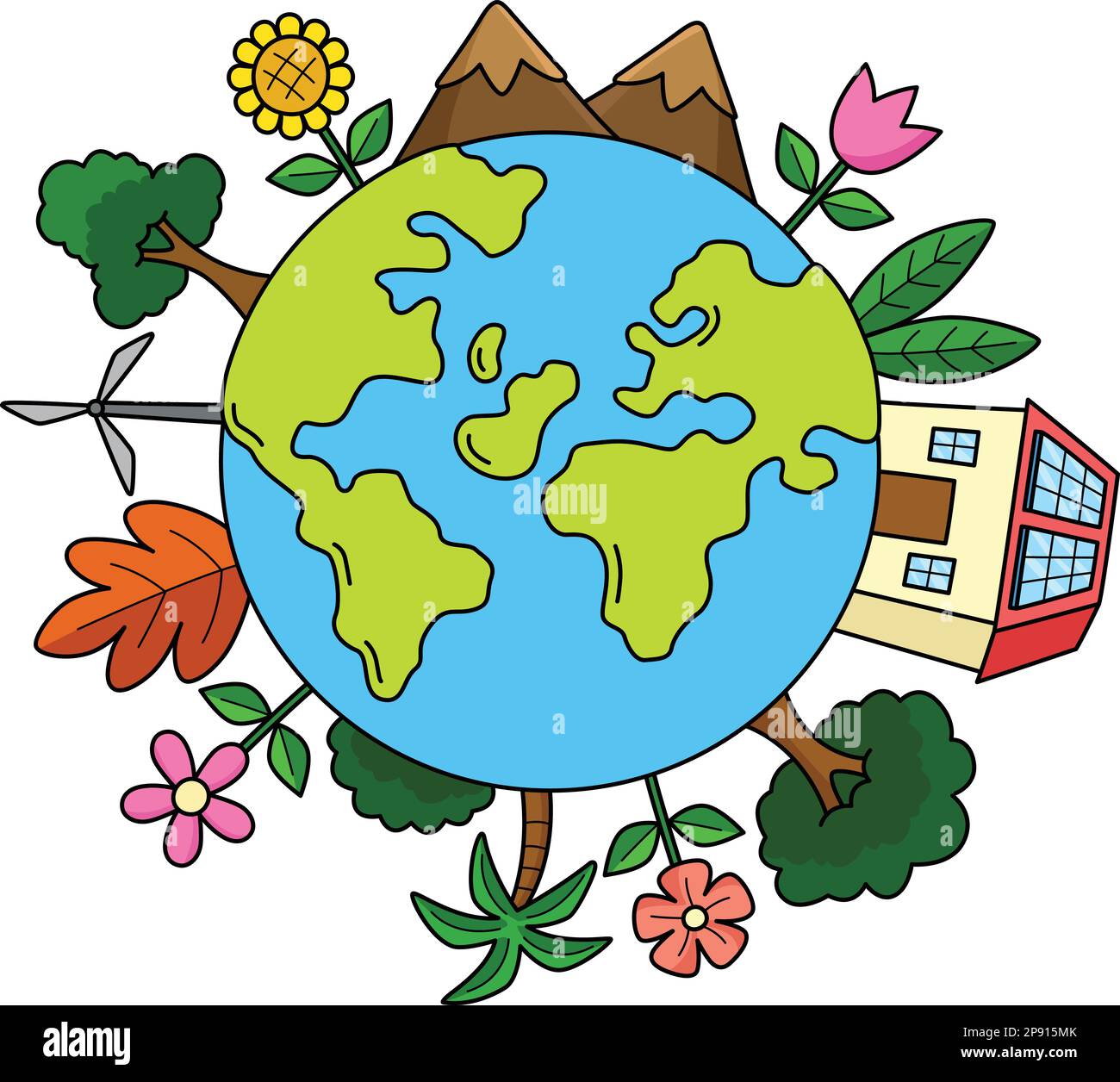 Love Earth Cartoon Colored Clipart Illustration Stock Vector Image ...