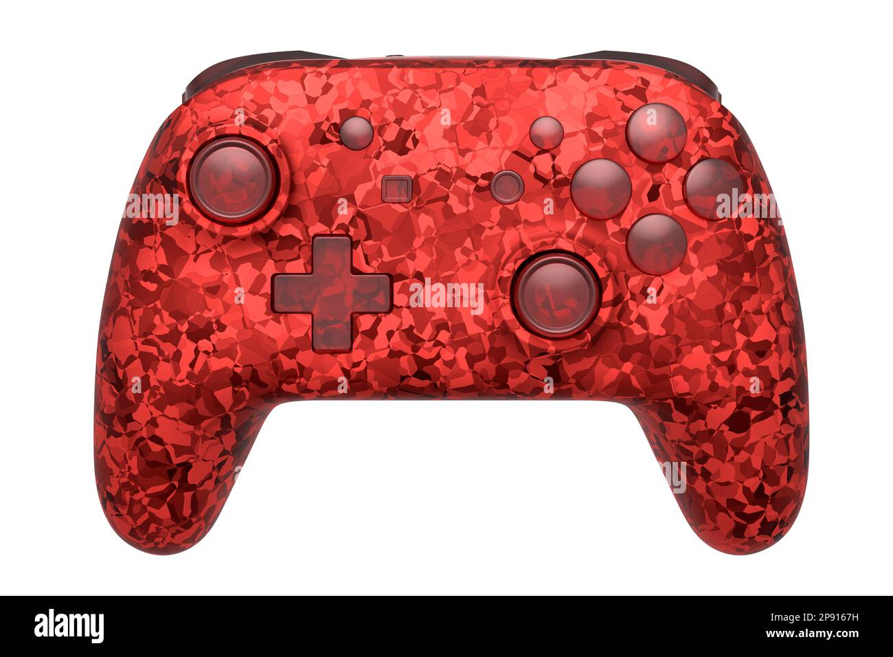 Realistic video game joystick with mosaic seamless pattern on white ...