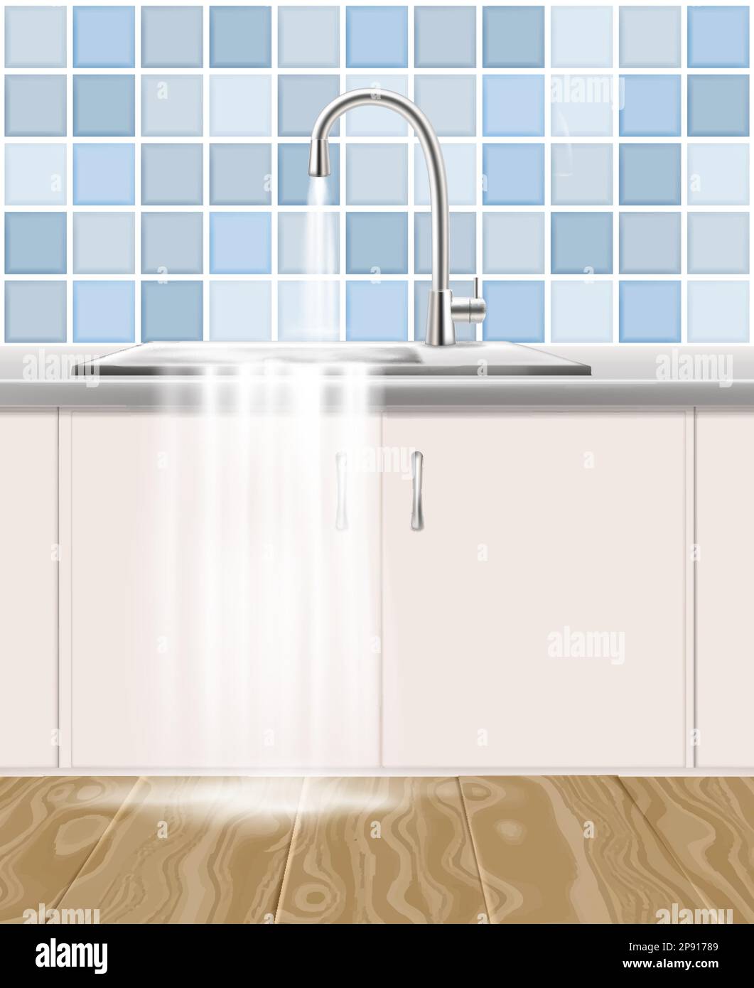 Clogged waste pipe, plumbing accident vector illustration Stock Vector ...