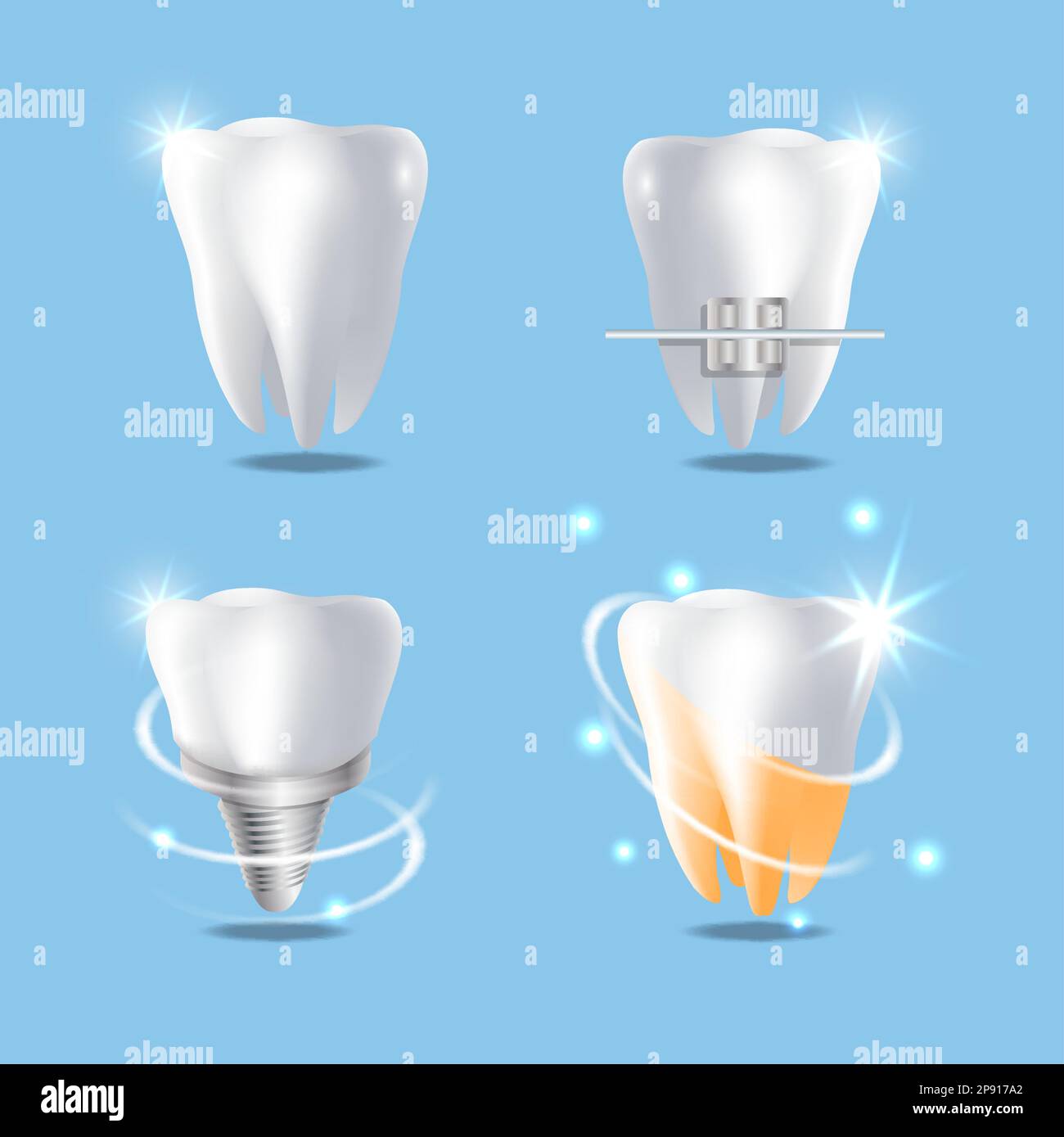 Dental Services Vector Isolated Illustration White Brilliant Healthy