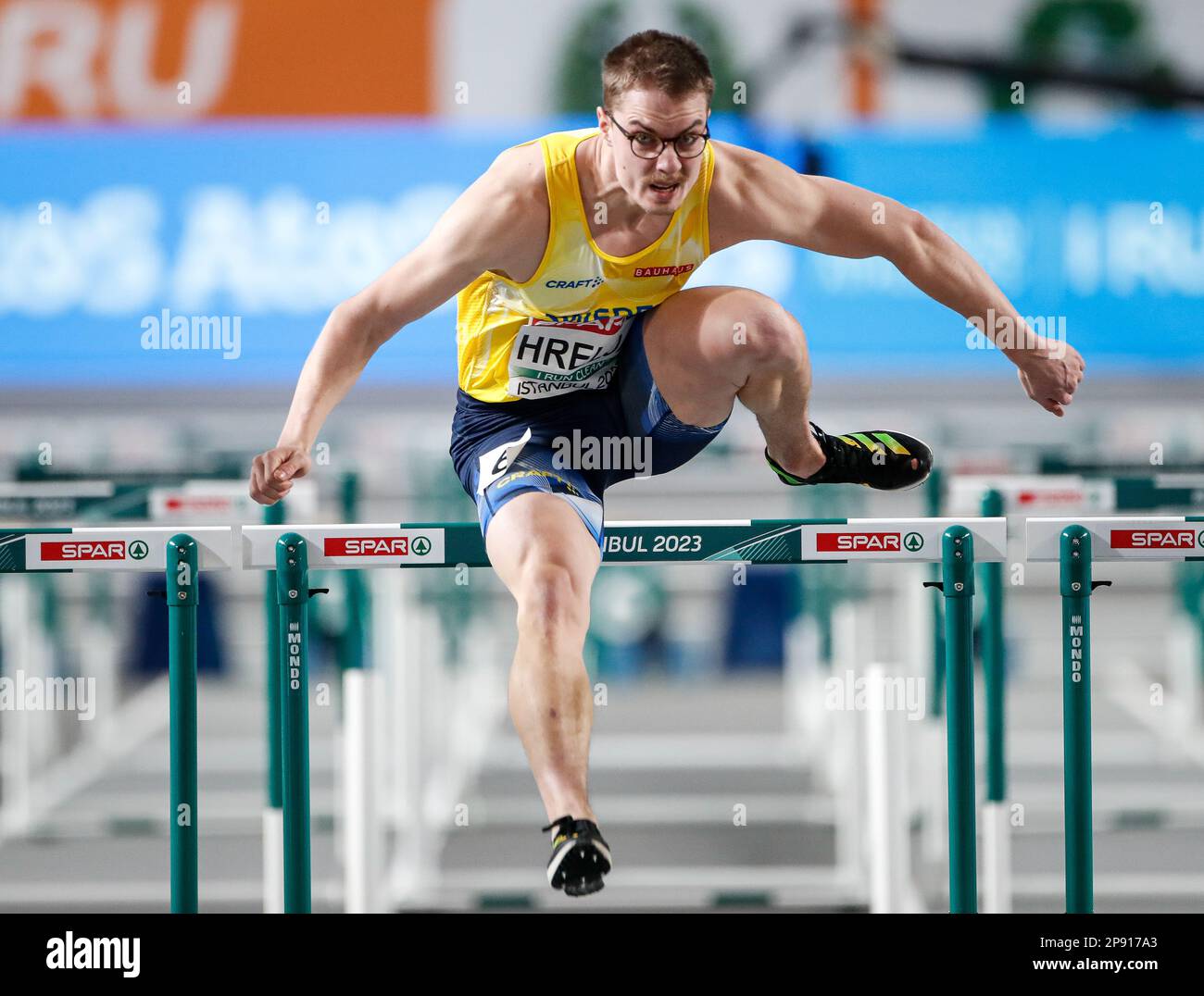 Istanbul, Turkey, 4 March 2023. Max Hrelja of Sweden competes in 60m ...