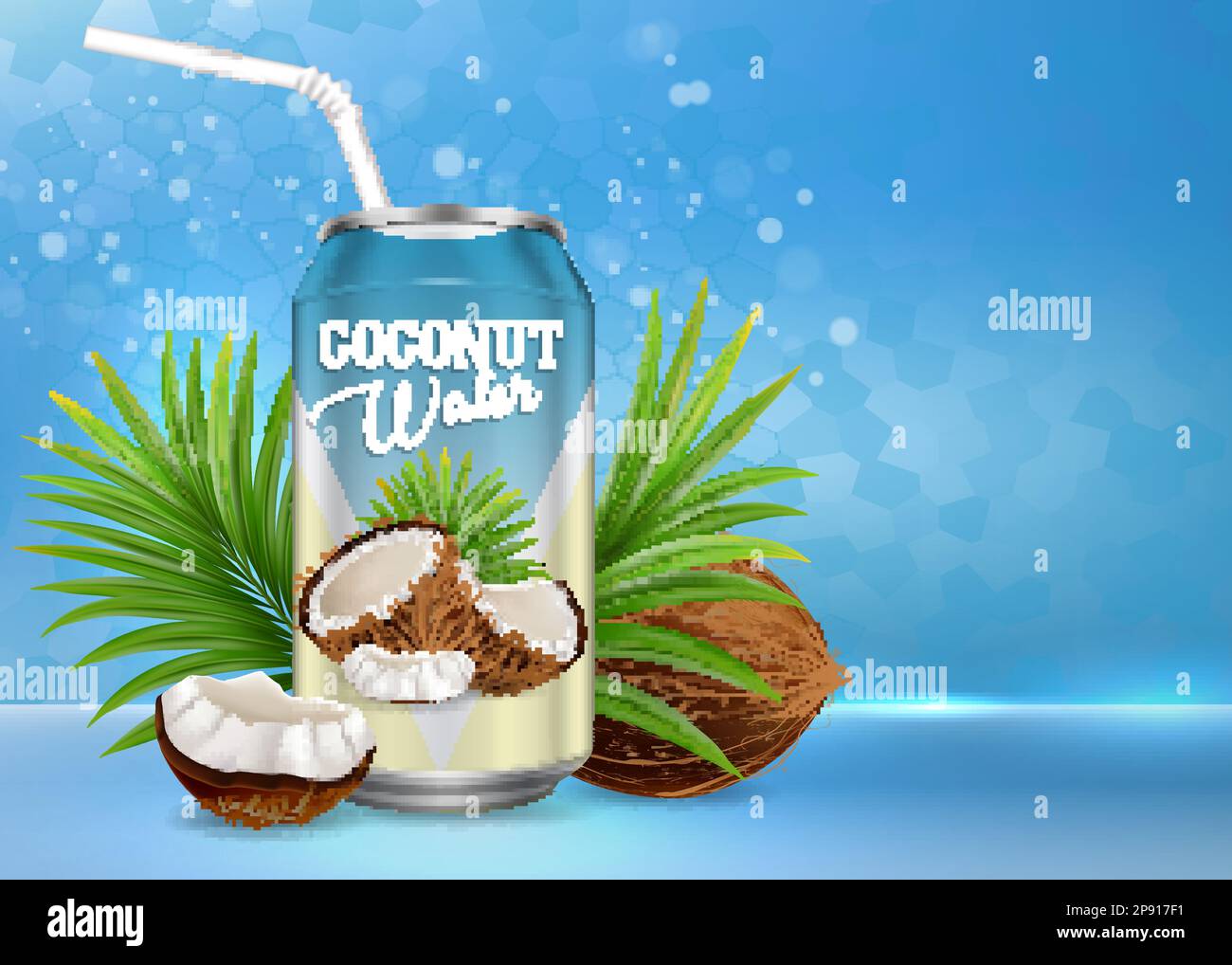 Organic coconut water vector poster banner template Stock Vector Image ...