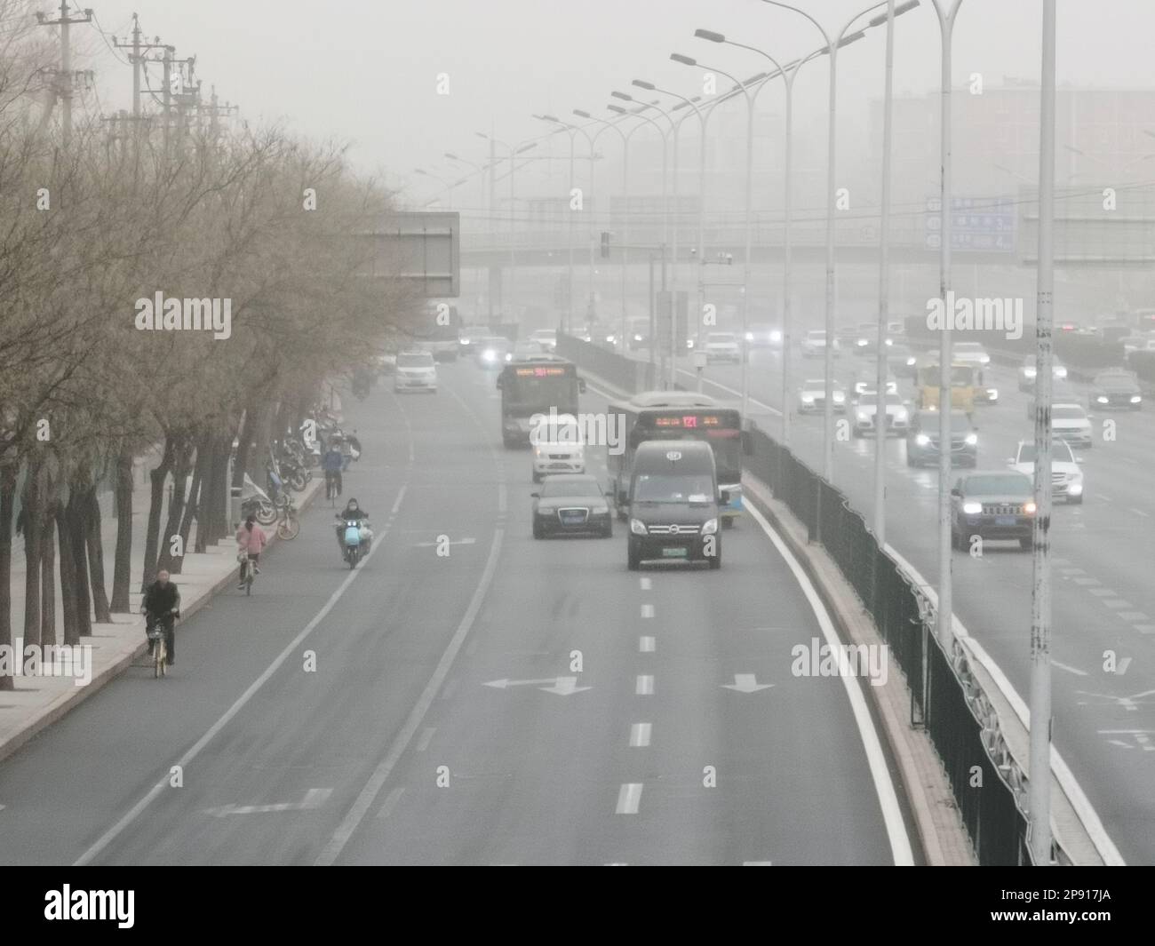 BEIJING, CHINA - MARCH 10, 2023 - Traffic flows along the West Fourth ...
