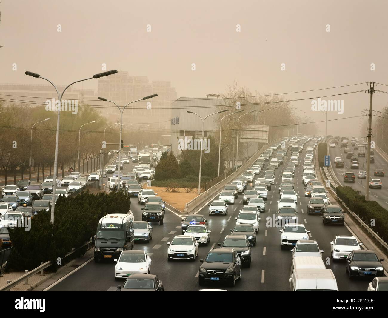 BEIJING, CHINA - MARCH 10, 2023 - Traffic flows along the West Fourth ...