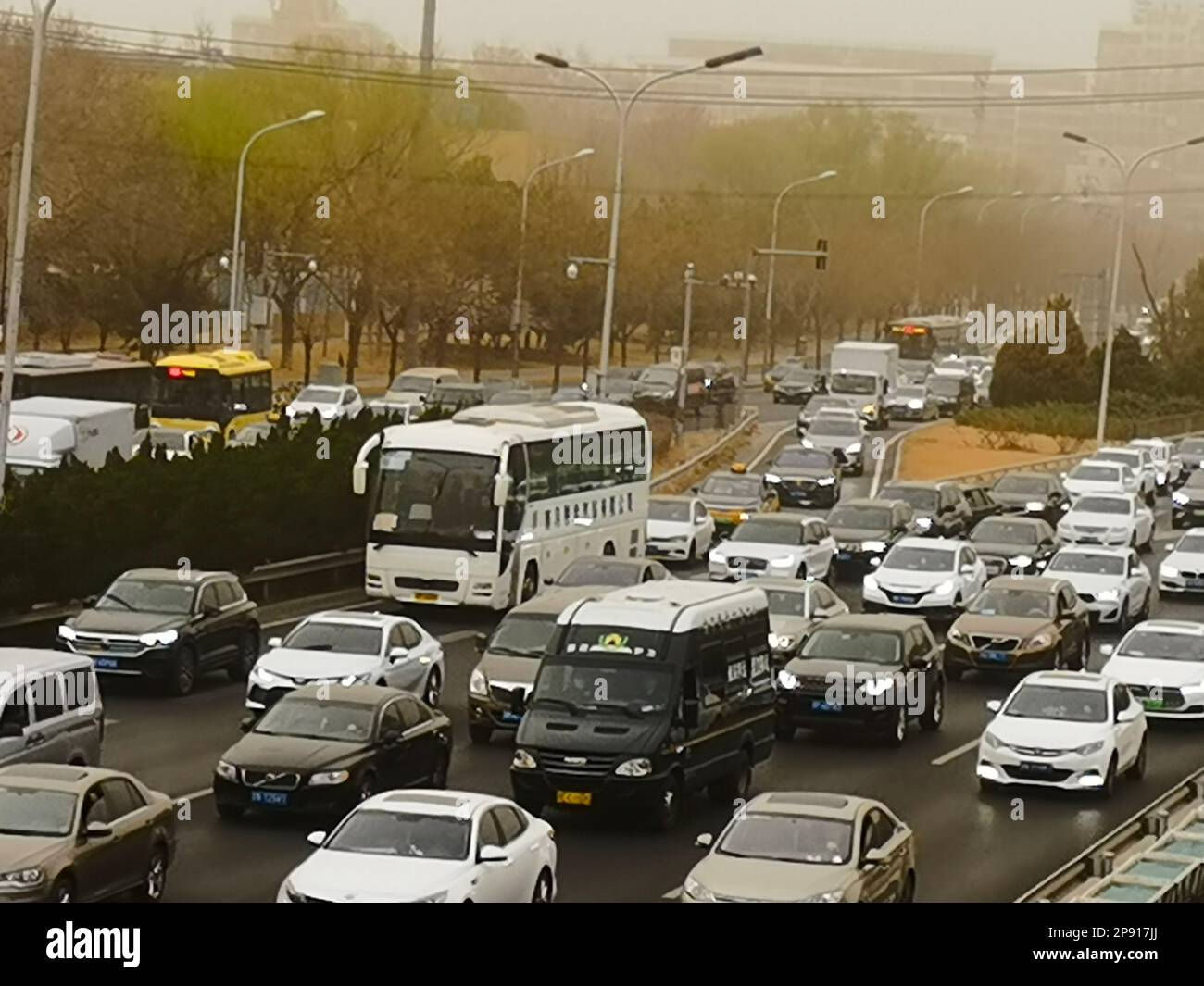 BEIJING, CHINA - MARCH 10, 2023 - Traffic flows along the West Fourth ...