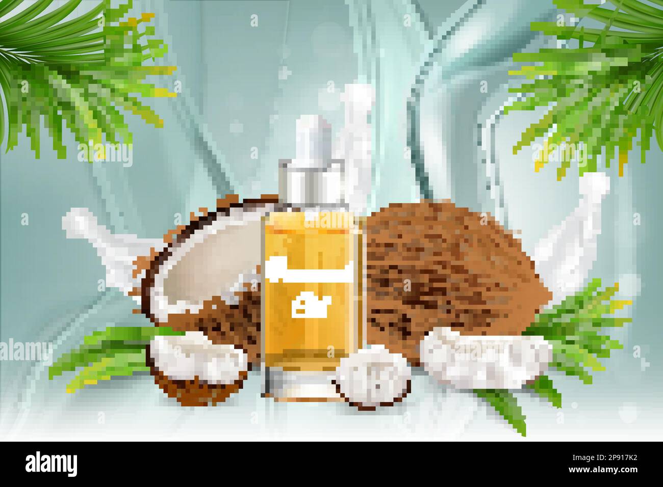 Natural coconut oil vector poster banner template Stock Vector Image ...