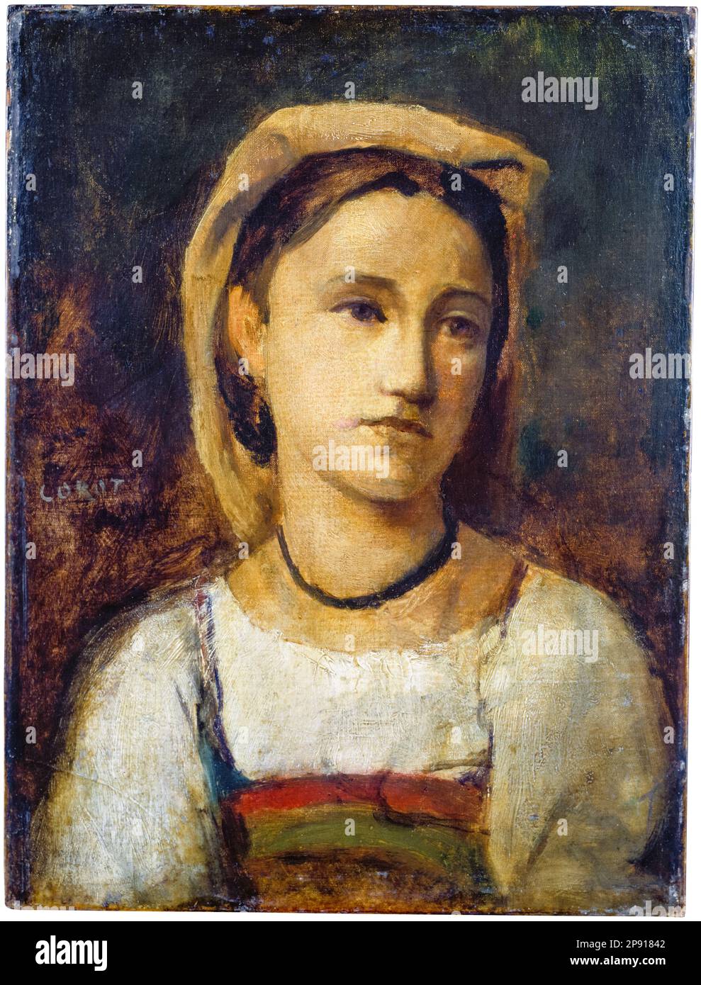 Jean Baptiste Camille Corot, Portrait of an Italian Girl, painting in ...