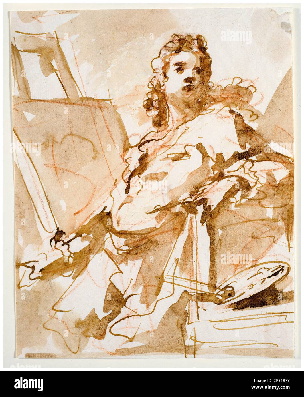 Giovanni Antonio Pellegrini (1675-1741), Self-portrait in front of the ...