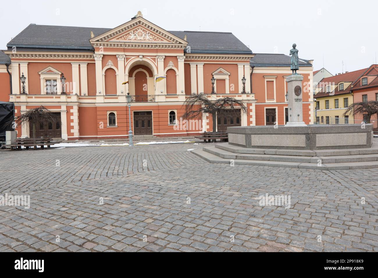 Klaipeda Drama theatre in the Theatre Square. Neoclassical built in ...