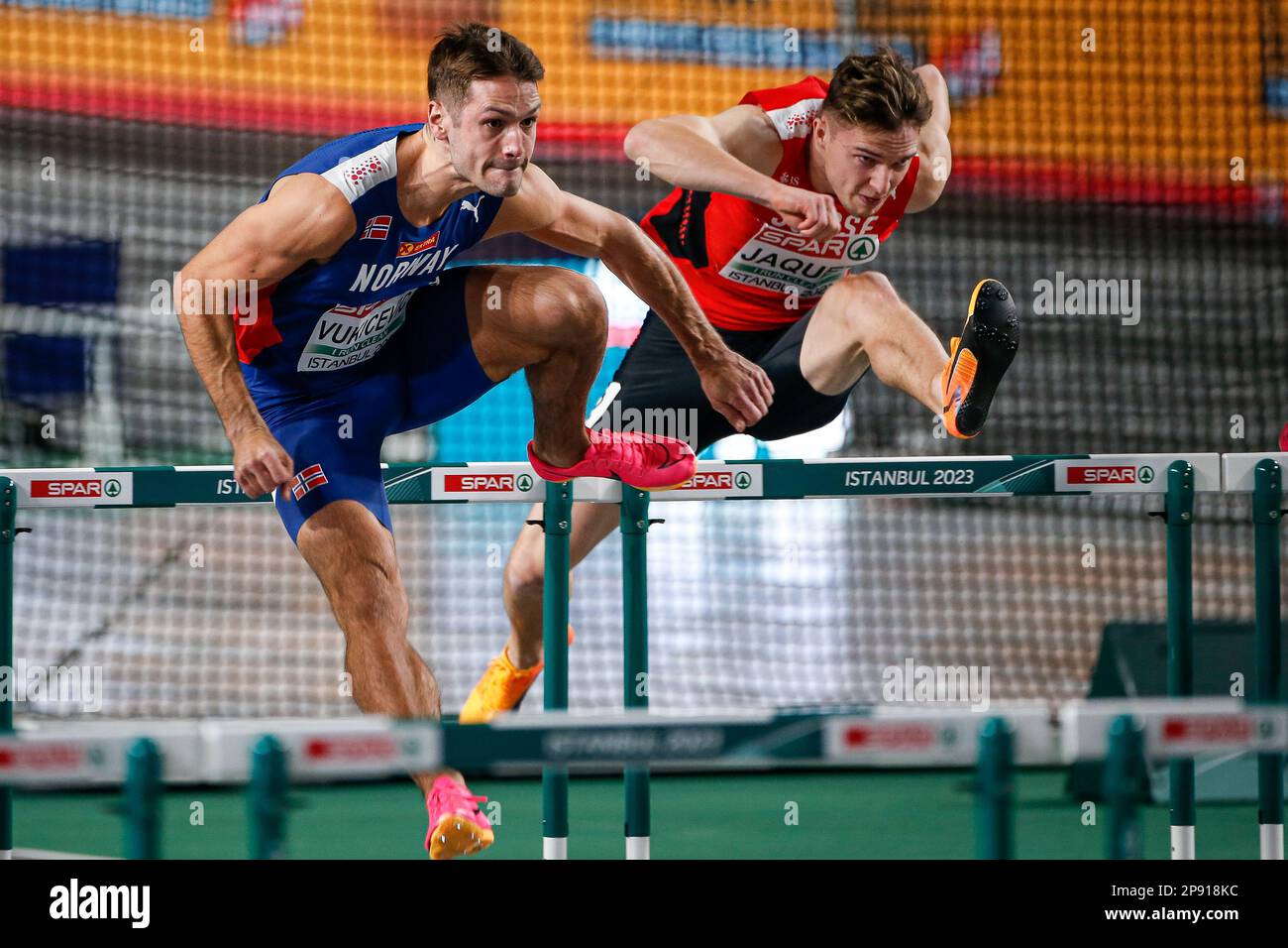 Istanbul, Turkey, 4 March 2023. Vladimir Vukicevic of Norway, Mathieu ...