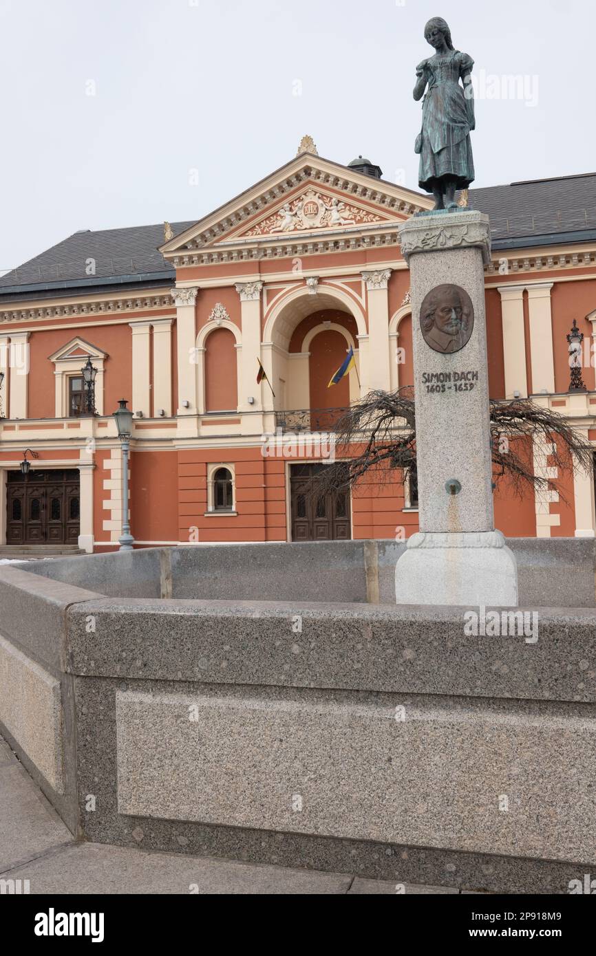Klaipeda Drama theatre in the Theatre Square. Neoclassical built in ...