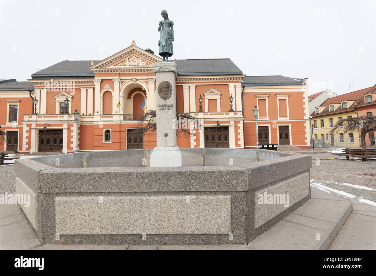 Klaipeda Drama theatre in the Theatre Square. Neoclassical built in ...