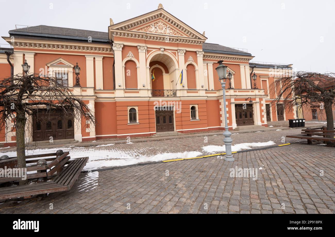 Klaipeda Drama theatre in the Theatre Square. Neoclassical built in ...
