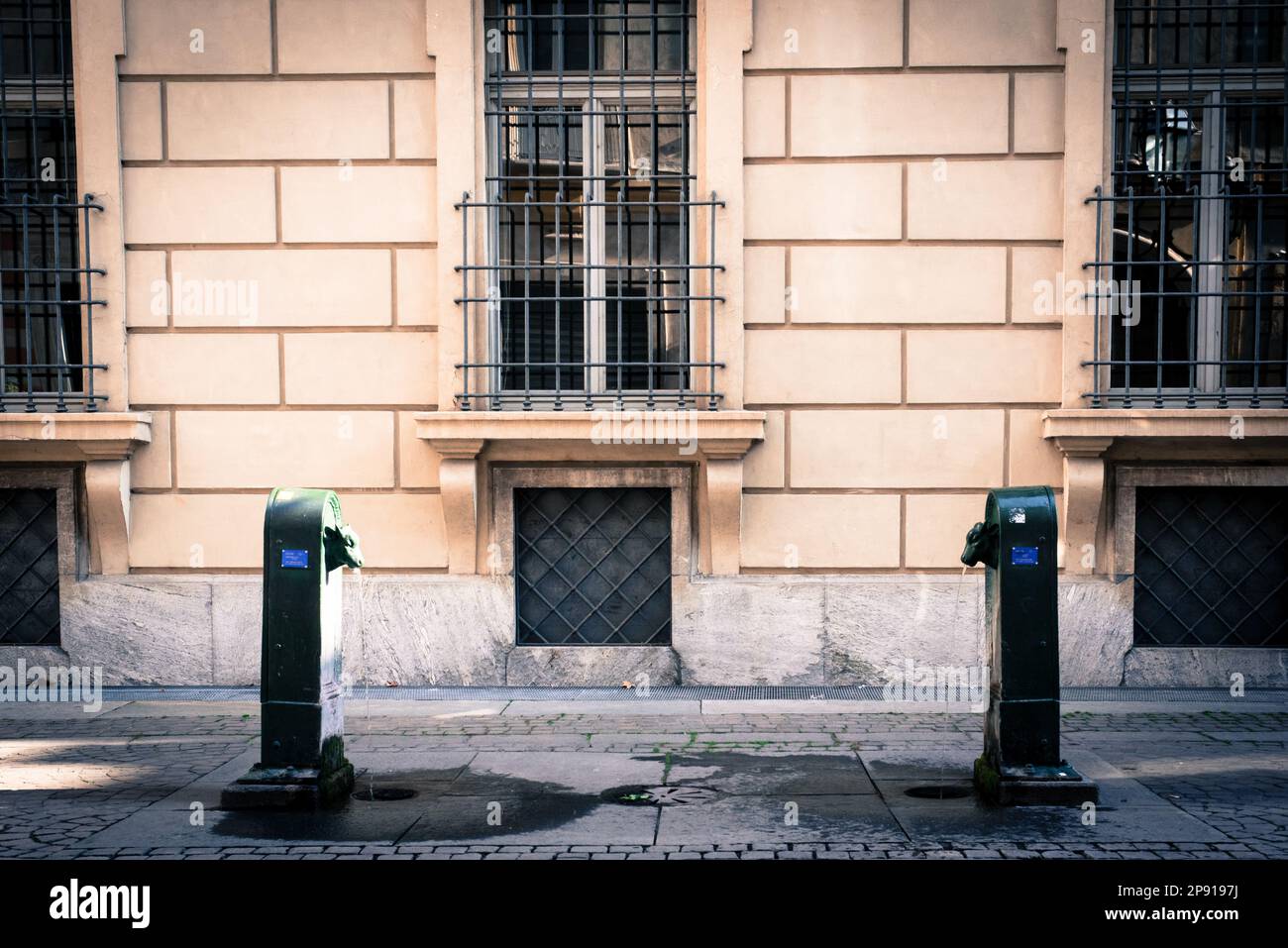 Italy: Turin. Picture of double Toret tipical fountain of city. Andrea ...