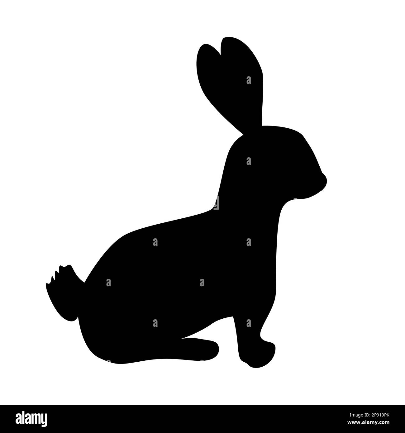 silhouette rabbit isolated flat illustration Stock Vector Image & Art ...