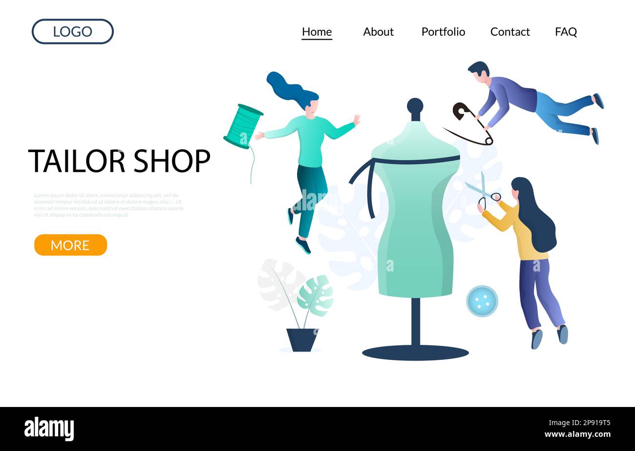 Tailor shop vector website template hi-res stock photography and images ...