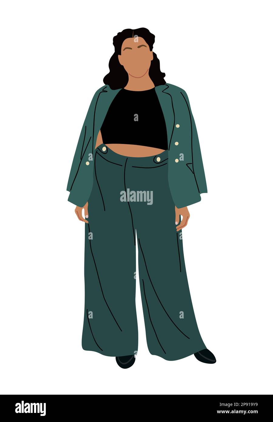 Curvy woman happy Stock Vector Images - Alamy