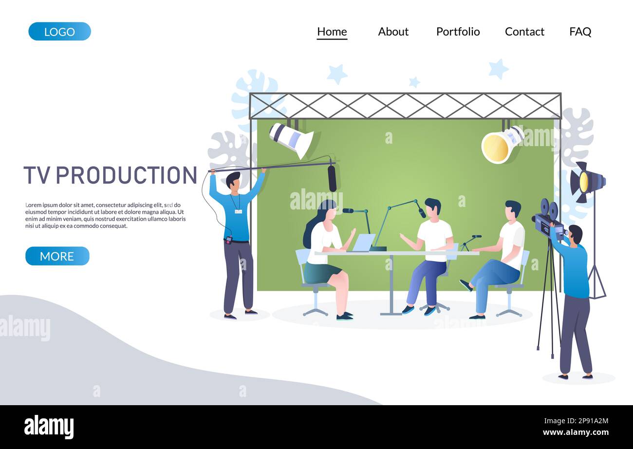 Tv production vector website landing page design template Stock Vector ...