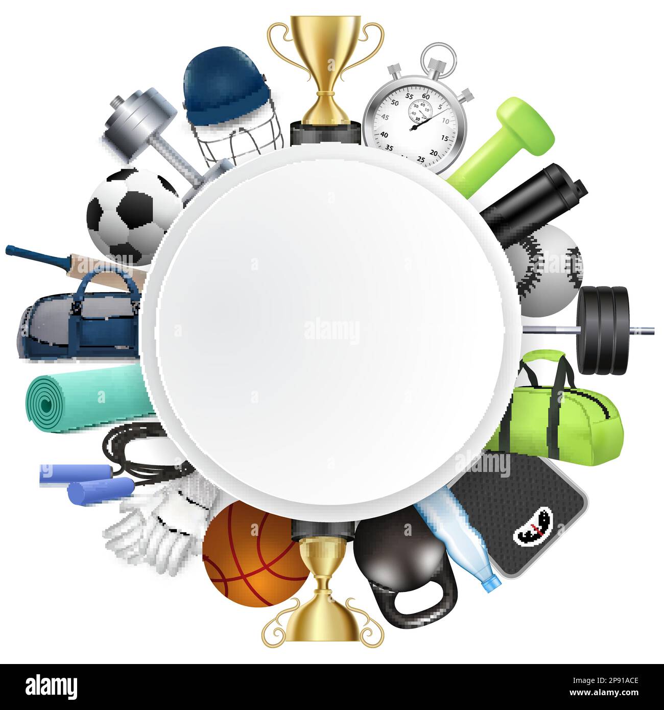 Sport round frame, vector 3d realistic illustration Stock Vector Image ...