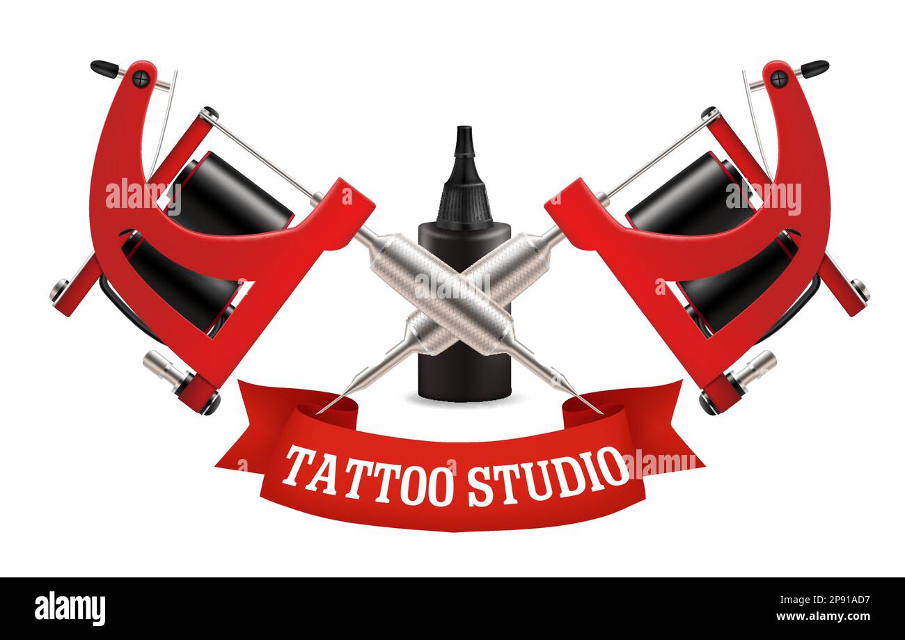 Tattoo studio label, emblem, logo vector template Stock Vector Image ...